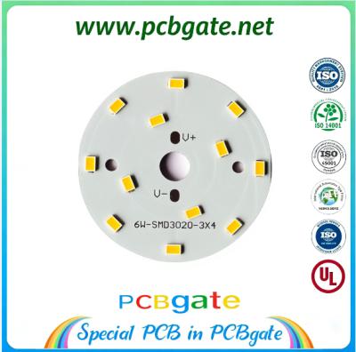 China 3020 SMD Round LED Aluminum PCB with High Thermal Conductivity for Ceiling Lights & Downlights for sale