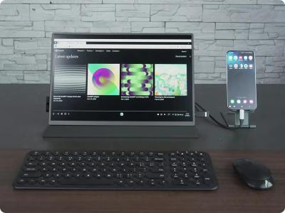 中国 300 Cd/m2 亮度 ポータブル デュアルモニター 14 インチ スクリーンサイズ ミニ HDMI 接続 販売のため