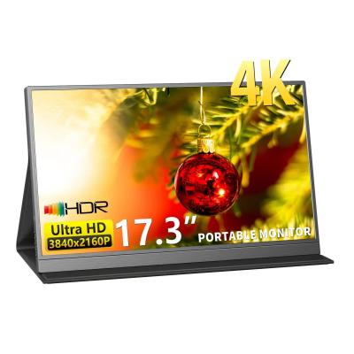 China 17.3 inch UHD IPS 4K Portable Monitor Screen Gaming PC Phone Extended Screen For Mobile for sale