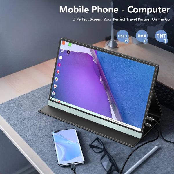 Monitor di gioco portatile per laptop PS5 13,3 pollici 1200 1 Contrasto 100% sRGB Color Gamut e HD Interfaccia USB Type-C