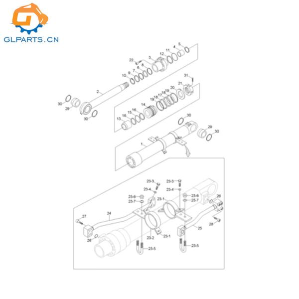 Quality 31N960110 31N960111 For Hyundai R320-7 R320LC-7 Excavator Bucket Hydraulic for sale