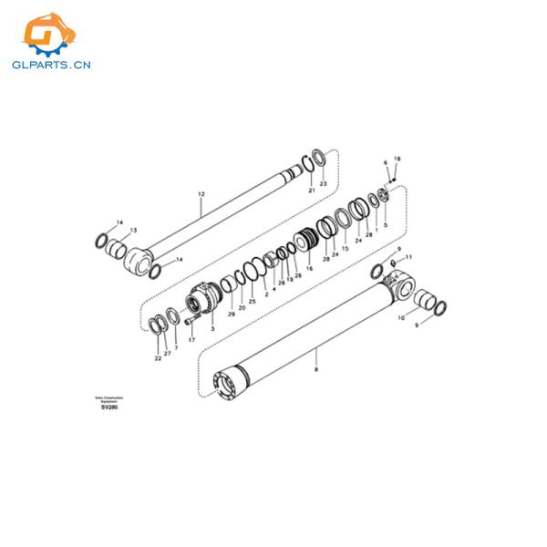 Quality VOE14556580 VOE 14556580 14508475 Boom Cylinder For Volvo EC460B EC460 Excavator for sale