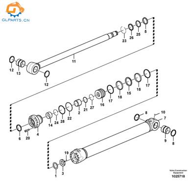 Cina 14549596 14642744 Boom cilindro idraulico per escavatore Volvo EC380D EC360 EC330C in vendita