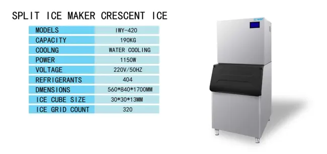 Iwy-420 190kg/Day Ice Maker Machine Crescent Ice Kitchen Bar