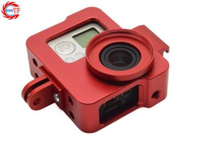 China 3 Colors CNC Action Camera Accessories Aluminum Frame With Screws Lens Cap for sale