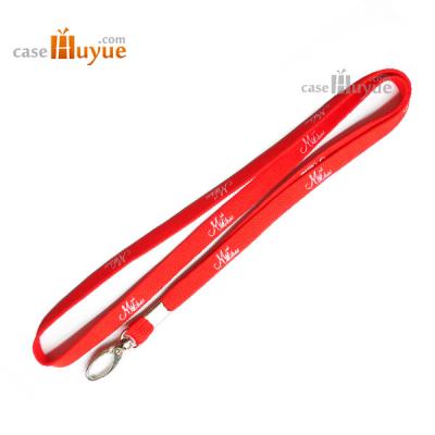 China Neck Lanyard 10mm Red Polyester Lanyard with a metal hook from China Lanyard Manufacturer for sale