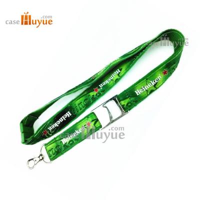 China Bottle Opener Lanyard 25mm Polyester Lanyard Sublimation printing for sale