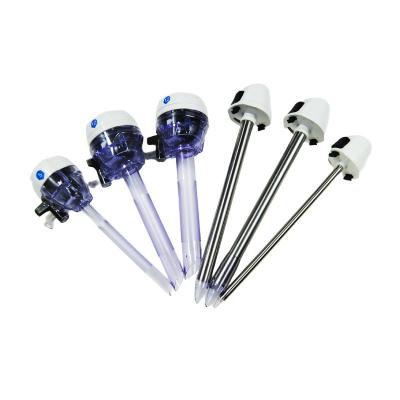 Cina Single Port 5mm 10mm 12mm Abdominale Laparoscopica Chirurgica Ottica Usa e getta senza lama Trocar Cannula con ago veress in vendita