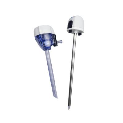 Cina Single Port 5mm 10mm 12mm Abdominale Laparoscopica Chirurgica Ottica Usa e getta senza lama Trocar Cannula con ago veress in vendita