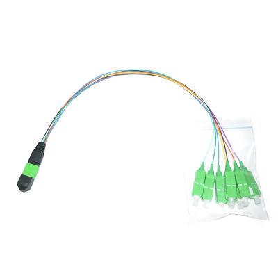 China 12 Core MPO Male - LC Fiber 0.9mm Fanout Patch cord MPO patch cable assemblies for sale