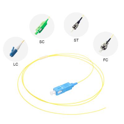 China Factory Customization SC FC LC ST Single/Multi Mode Optical Fiber Pigtail 0.9mm fiber optic pigtail for sale
