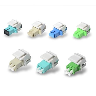China Fiber Optic SC LC Fiber Key Connect Telecom Level Duplex Multimode Adapter keystone insert Jack for sale