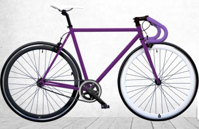 China Stylish Purple Custom Decal 700C Fixed Gear Bikes Chain Guard Bicycle for sale