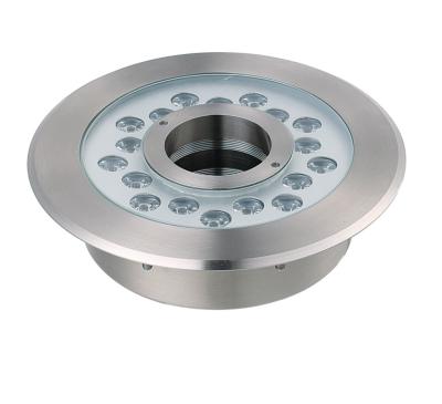 China 18W Stainless Steel Housing LED Fountain Light With Middle Hole Diameter 65mm for sale