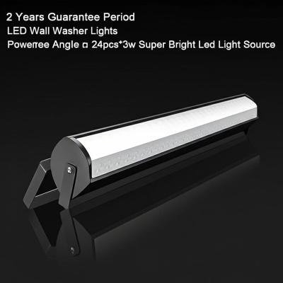 China 2 Years Guarantee Period LED Wall Washer Lights powered by 2 Degree Angle and 24pcs*3w Super Bright Led Light Source for sale