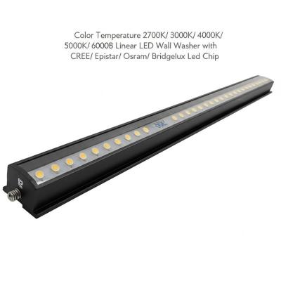 China Color Temperature 2700K/ 3000K/ 4000K/ 5000K/ 6000K/ RGB Linear LED Wall Washer with CREE/ Epistar/ Osram/ Bridgelux Led Chip for sale