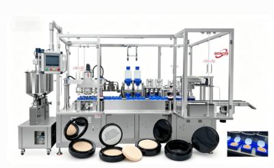 China Semi Automatic Four Nozzle Servo Filling Machine for NBR High Density Sponge Korean BB Cream Compact Production for sale
