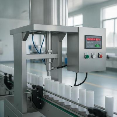 China Deodorant Stick Hot Filling Machine with Tank Lift Technology and Servo Driven Precision for Full Heat Management for sale