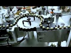 Double Heads Automatic Rotary Labeling Machine For Glass Round Bottle 400/min