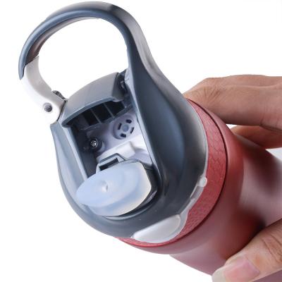China One Finger Touch Open Portable Sport Bottle With Silicone Drinking Straw à venda