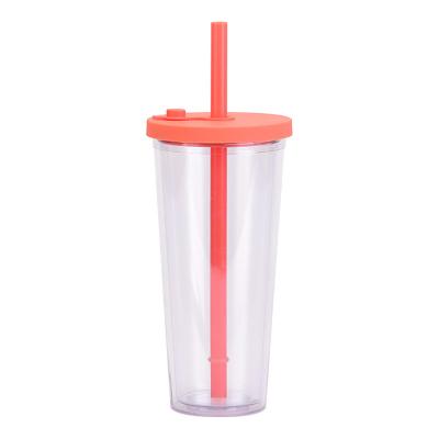 Cina Insulated Double Wall Boba Tumbler Cup With Lid Reusable Straw in vendita
