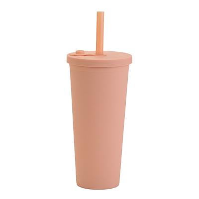 Cina Insulated Double Wall Boba Tumbler Cup With Lid Reusable Straw in vendita