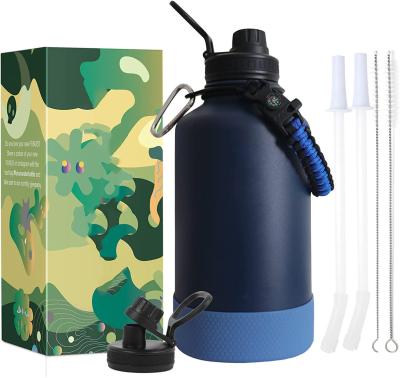 Китай Вакуум стены двойника 64 Oz изолировал солому бутылки с водой нержавеющей стали широкий рот резвится Thermos склянки холодный с крышкой продается