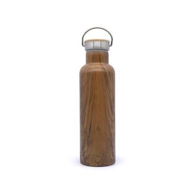 Китай Двойная бутылка с водой спорта нержавеющей стали стены 750ml с бамбуковой крышкой продается