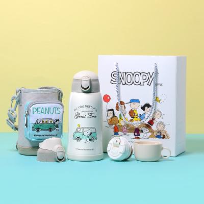 Cina bottiglia di acqua a doppia parete di acciaio inossidabile dei bambini 600ml con paglia in vendita