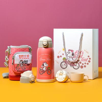 Cina bottiglia di acqua a doppia parete di acciaio inossidabile dei bambini 600ml con paglia in vendita