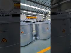 Tilting Suspended 1300 KG Molten Aluminum Transfer Ladles Pouring Molten Metal