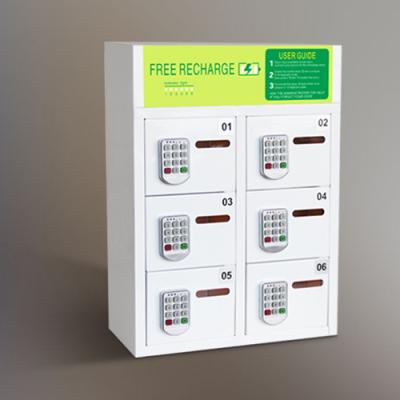 China Metal Material Restaurant Desktop Keypad Lock Multi Phone Charging Station Locker for sale