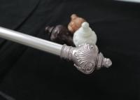 China Decorative Classical Plastic Curtain Rail Finials 16mm 19mm 22mm 25mm 28mm for sale