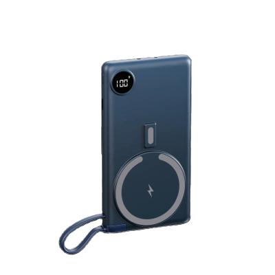 China LED Display Wireless Magnetic Powerbank Ultra Thin With AC Adaptor / Data Cable for sale