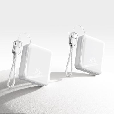 China Ultra Compact Type C Mini Power Bank 22.5W Fast Charging 10000mah with Cable for sale