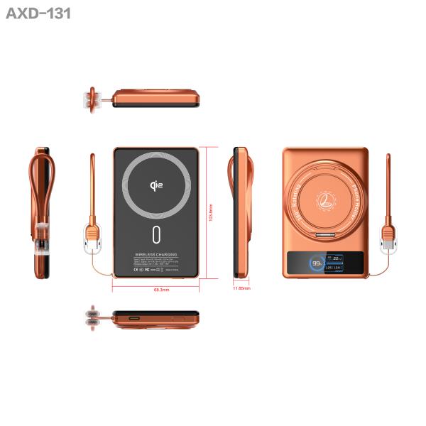 Quality BST-A131 5000mAh Magnetic Wireless Power Bank, 22.5W PD Fast Charging,  Portable Charger with Lanyard for sale