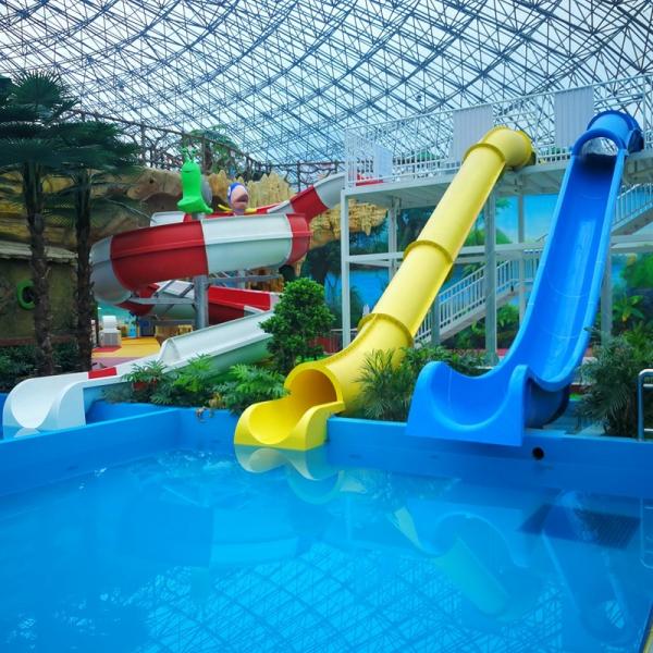 China Customization Fiberglass Family Water Slide With 5-10 Meter Platform Height supplier