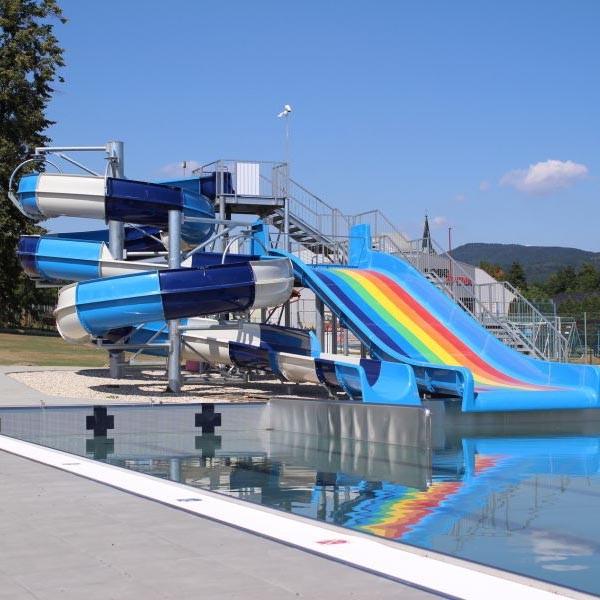 Quality Customizable Hotel Pool Slide For 1-2 People Non Slip Steps In Ground Installati for sale