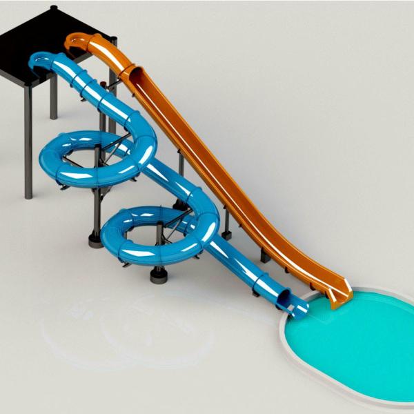 China 5-10m Height Aqua Water Slide For Hotel Park Fun Weather Resistance supplier