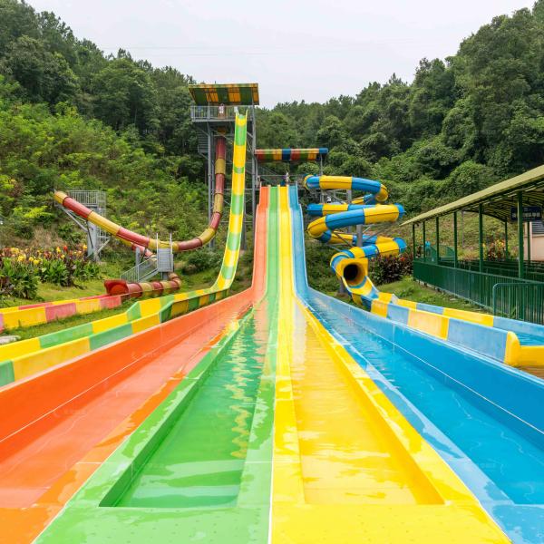 China Colourful Fiberglass Big Water Slide  For Outdoor Fun Many People Capacity supplier