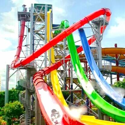 China Customized Fiberglass Water Slide For Water Park Resort Hotel Waterproofing supplier