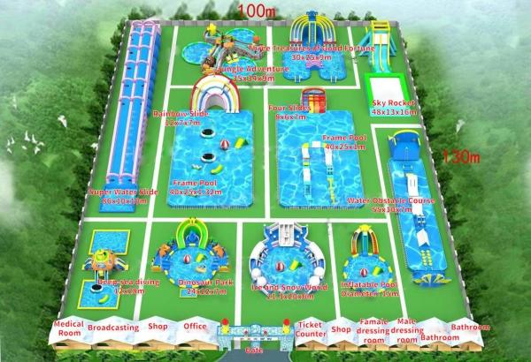 China Create an 100x130m Unforgettable Experience with Our Inflatable Water Park supplier