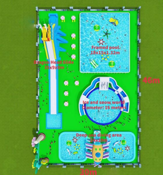 China 0.9mm Plato PVC Inflatable Water Park Heat Sealing supplier