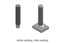 China Threaded Stud Type MPF Stainless Steel Weld Studs For Drawn Arc Stud Welding for sale