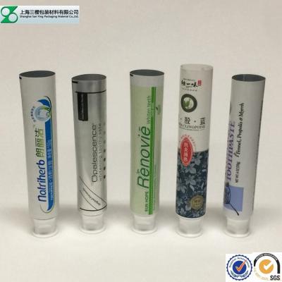 中国 円形/楕円形薄板にされた化粧品の管の小さく空気のない空の歯磨き粉の容器 販売のため