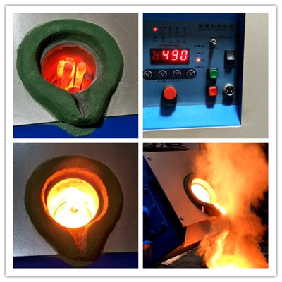 China 90kw electric industrial Induction Cast Iron scrap Melting Furnace With Crucibles for sale