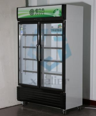 Cina Congelatore di vetro dritto dell'esposizione della bevanda della doppio porta commerciale in vendita