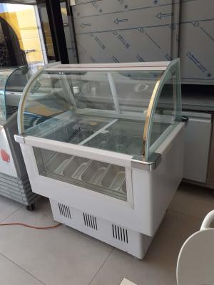 Cina Barilotto commerciale 10 Tray Curved Glass del congelatore 6 della vetrina del gelato in vendita