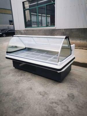 Cina Lo speciale ha curvato il raffreddamento a aria di vetro di Meat Freezer Supermarket del macellaio in vendita