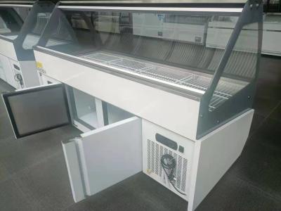 Cina I macellai delle doppie porte hanno refrigerato la ghiottoneria degli armadietti di esposizione che fa scorrere il vetro curvo in vendita